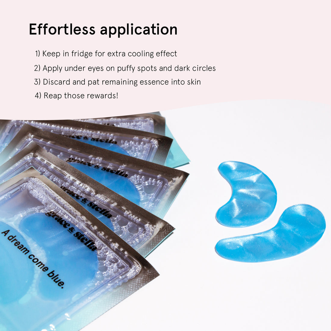 blue under eye patches for dark circles by grace & stella