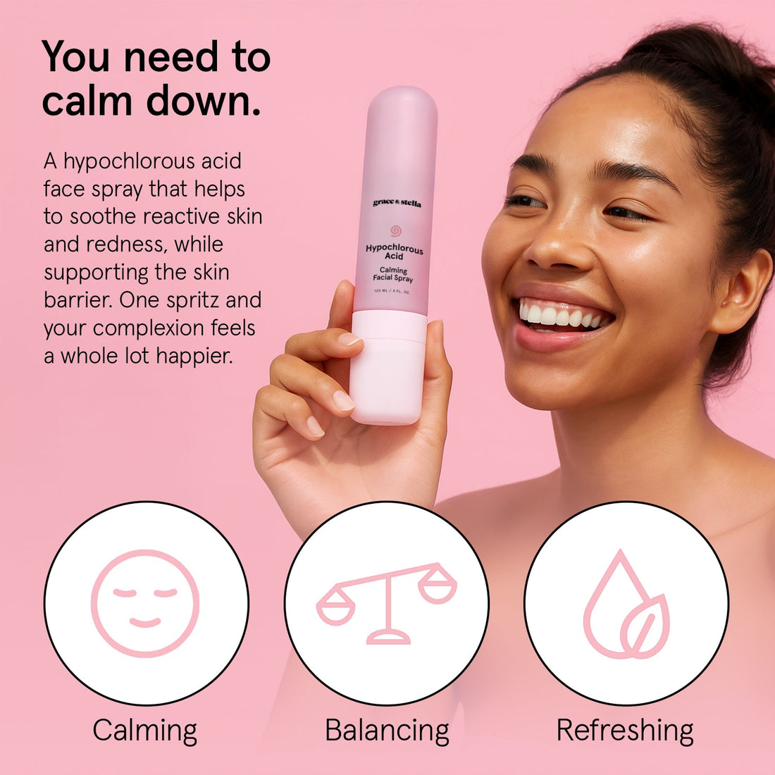 hypochlorous acid face spray for acne & redness by grace & stella