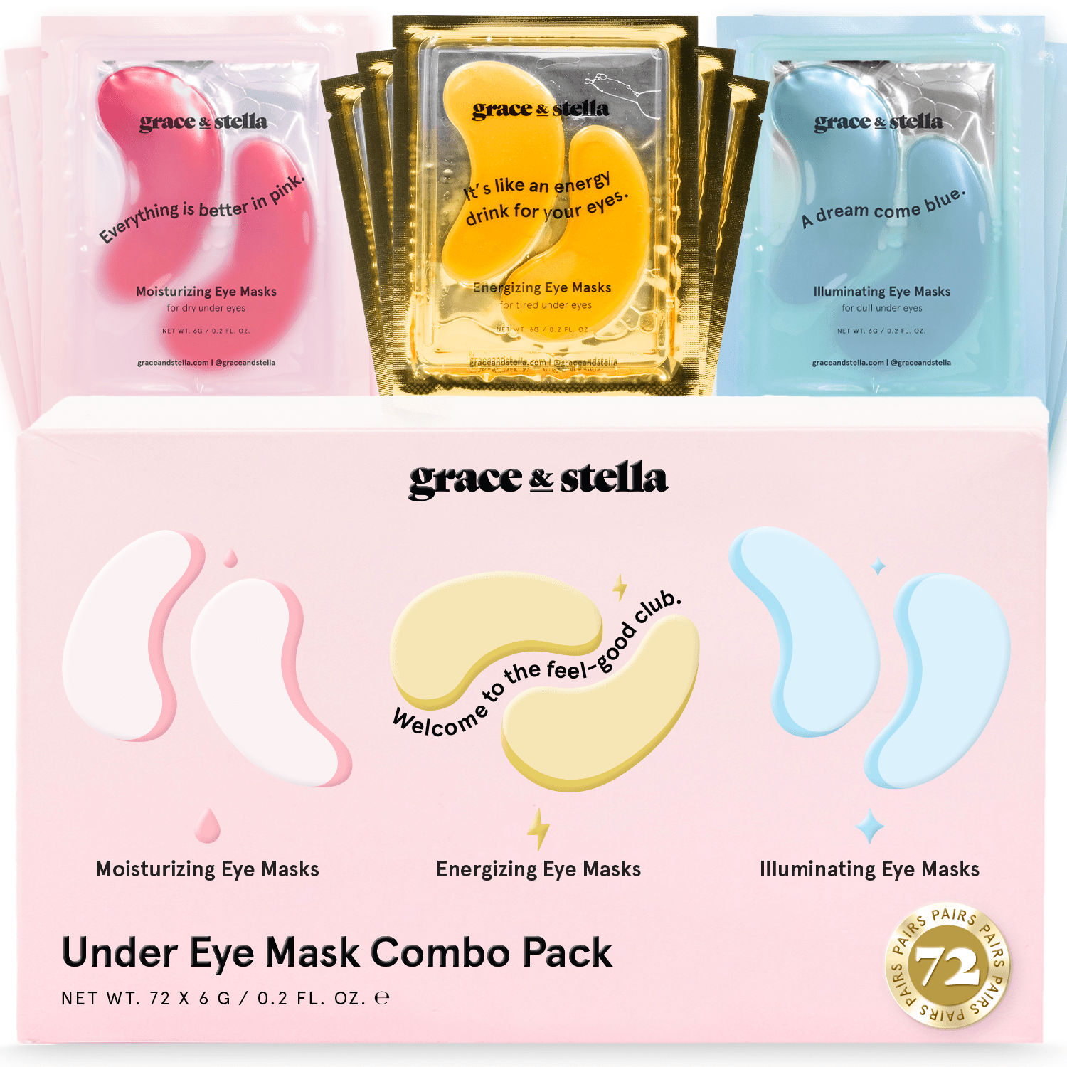 best under eye patches bundle for dark circles by grace & stella