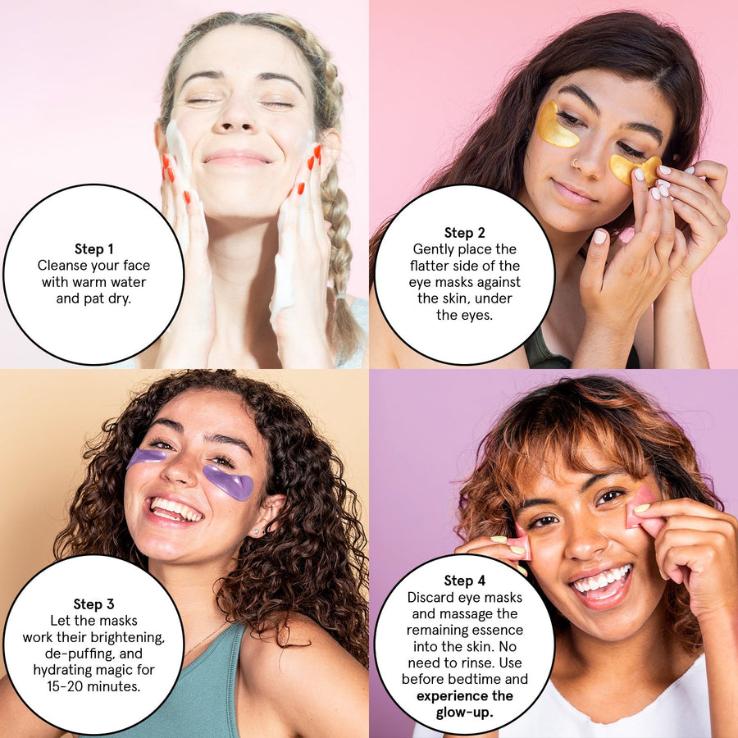 anti-aging and firming eye masks with peptides by grace & stella