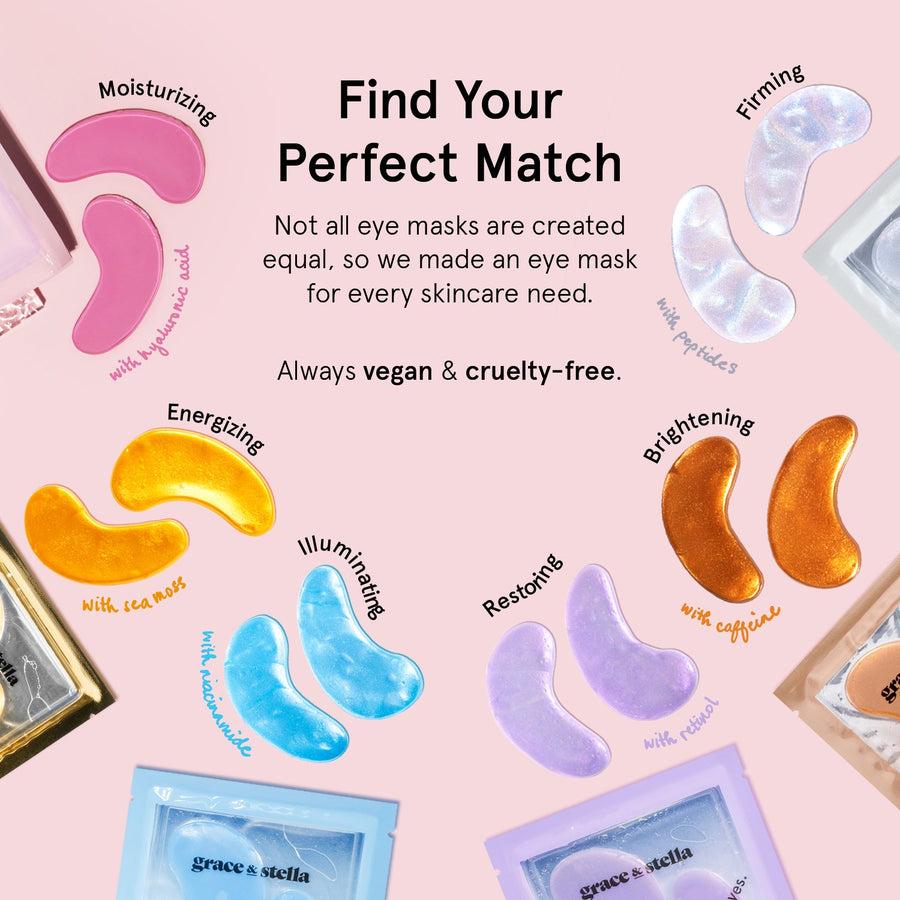firming white eye masks – grace & stella