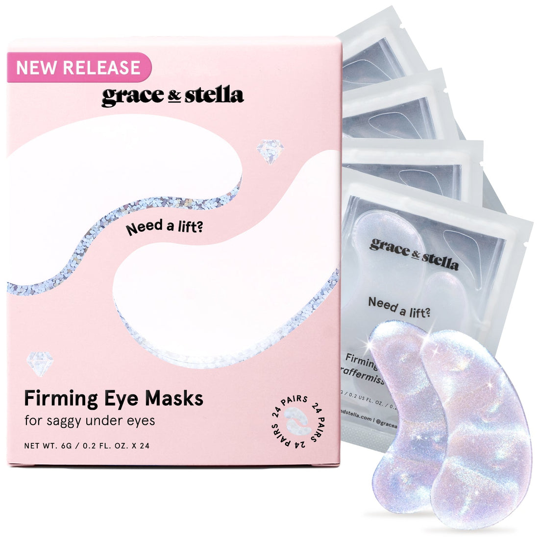 firming white eye masks – grace & stella