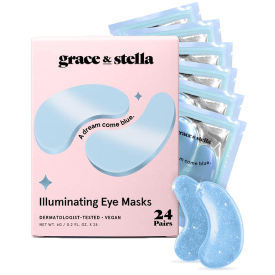 blue under eye patches for dark circles by grace & stella