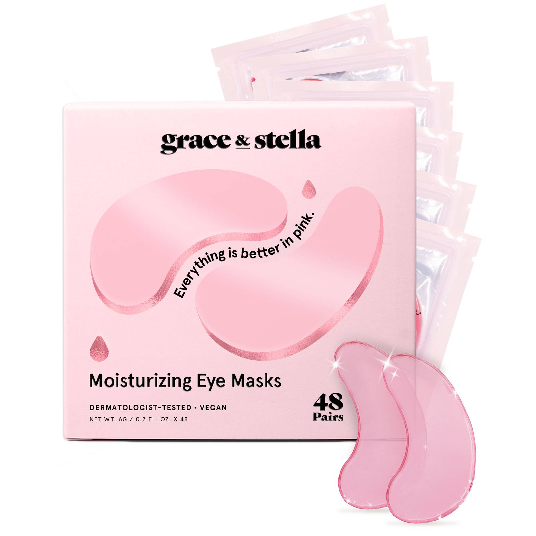 pink under eye patches for dark circles by grace & stella