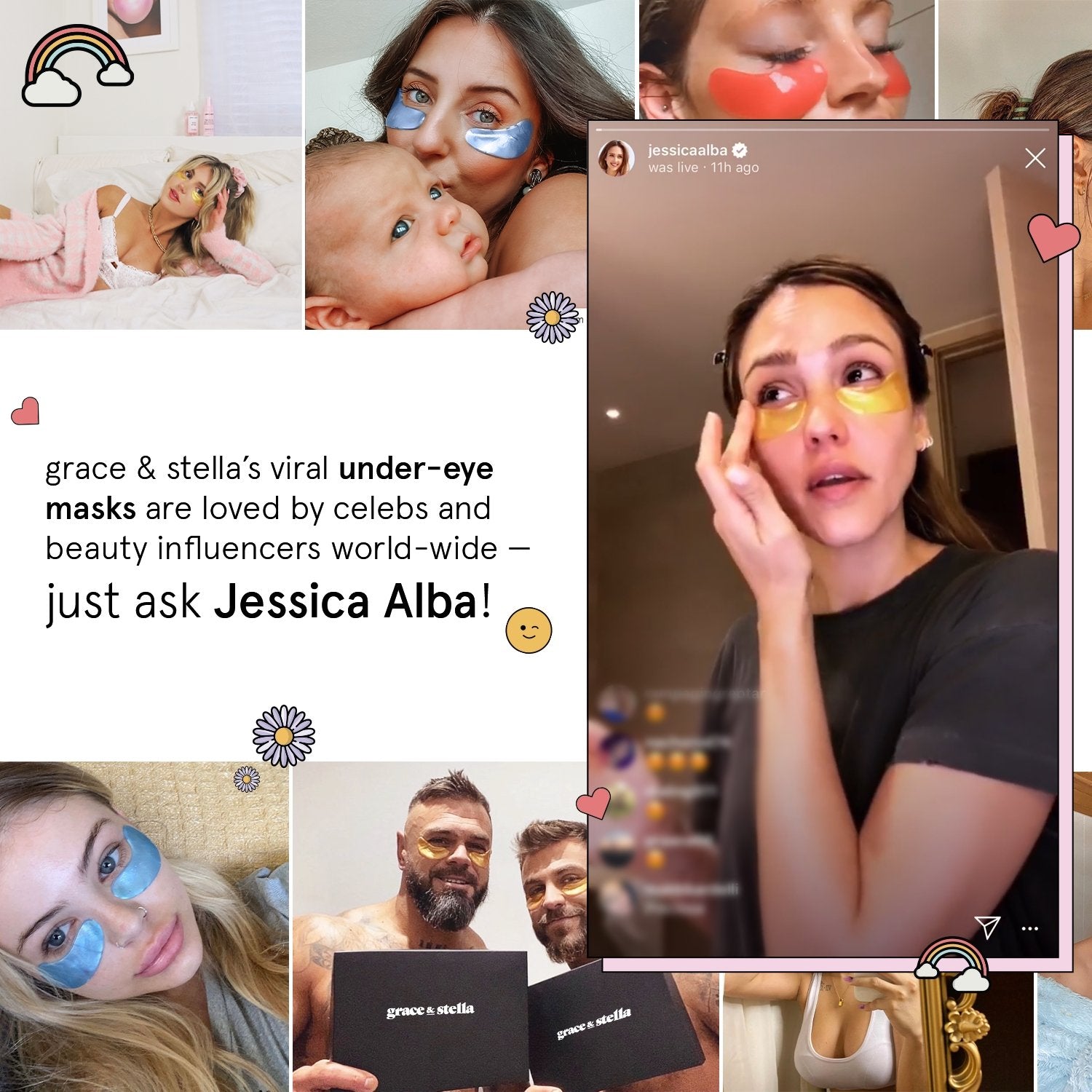 best under eye patches bundle for dark circles by grace & stella