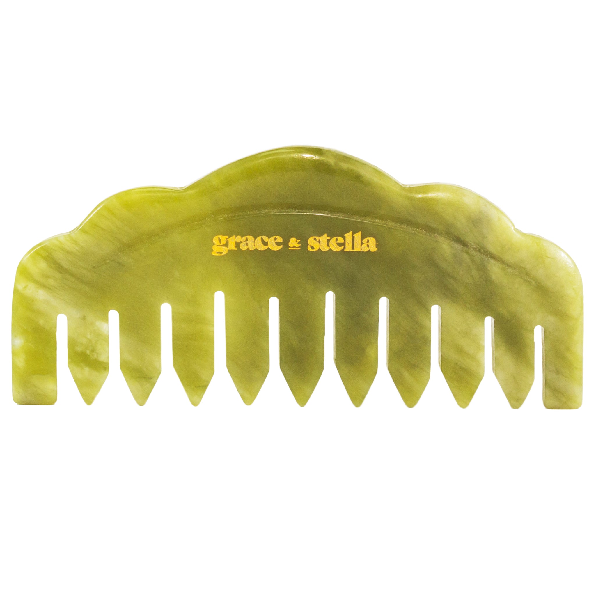 jade hair comb scalp massager by grace & stella