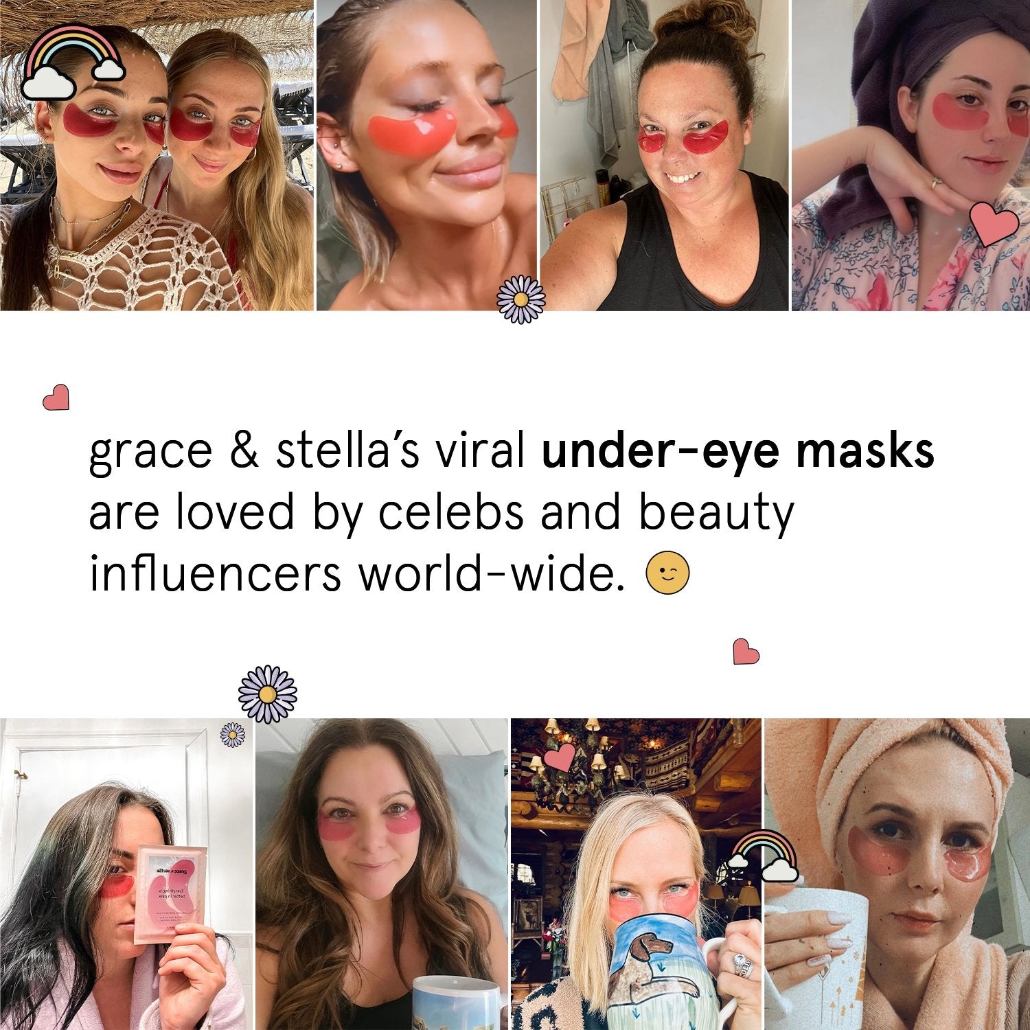 pink under eye patches for dark circles by grace & stella