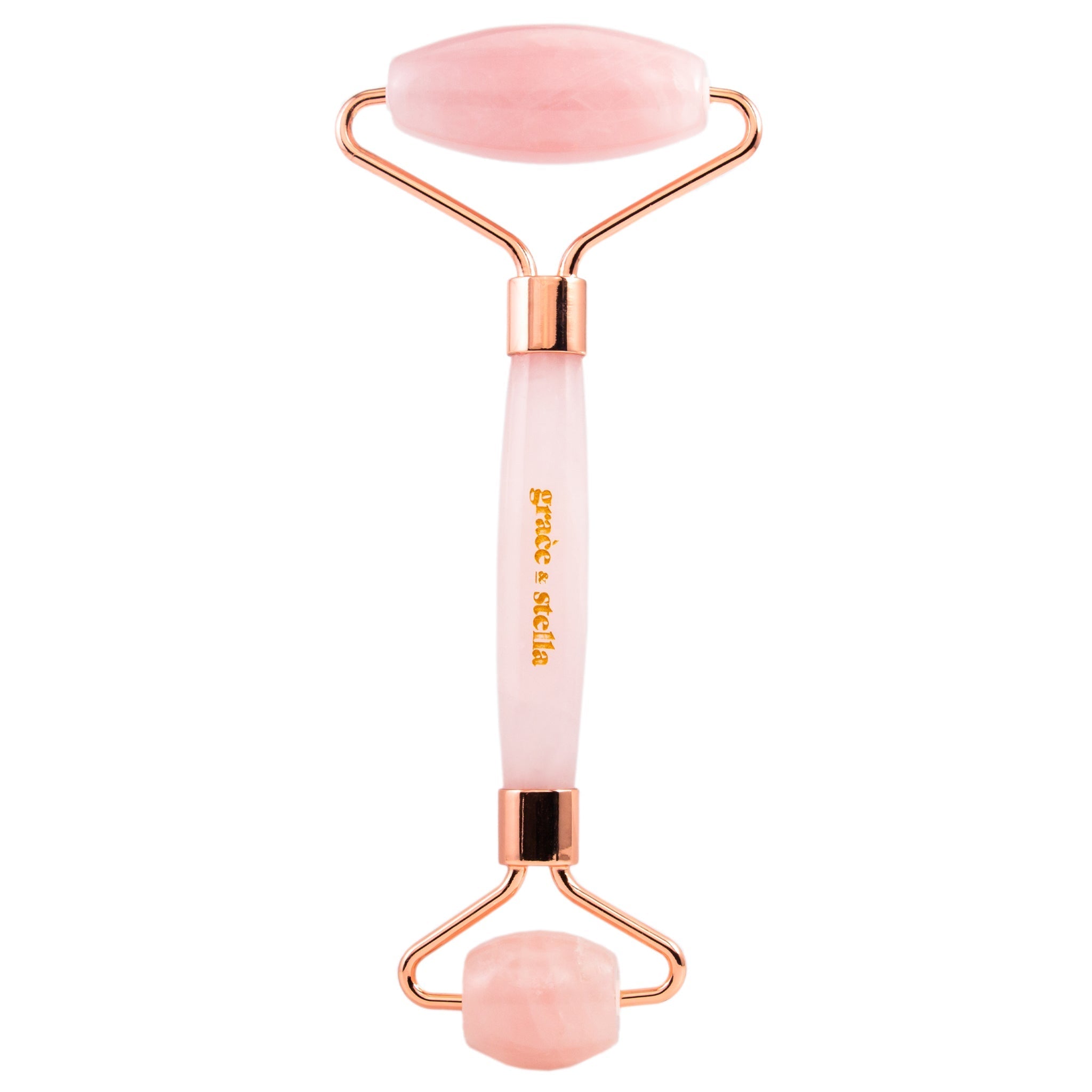 rose quartz face roller by grace & stella