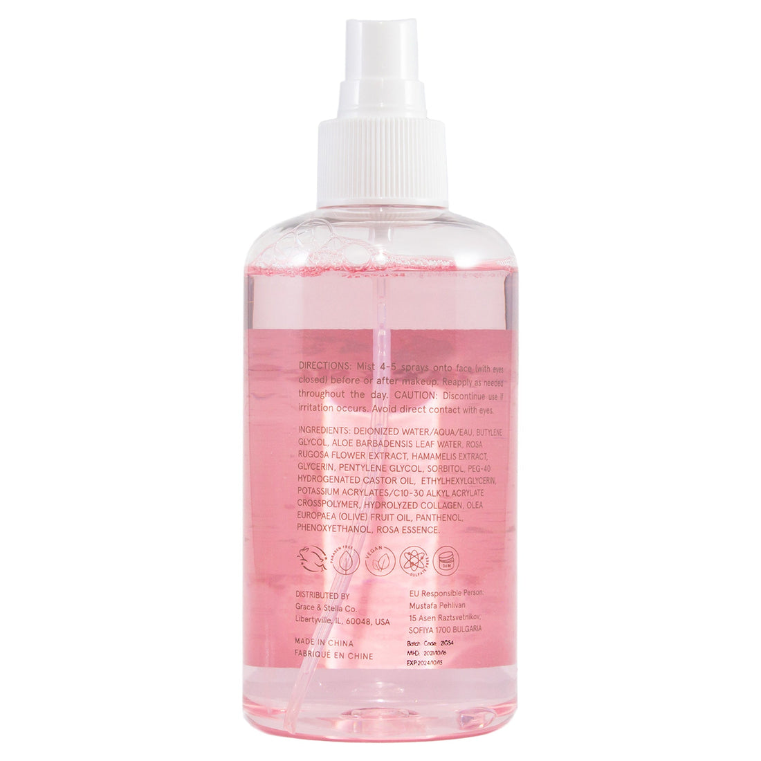 rose water face mist spray by grace & stella